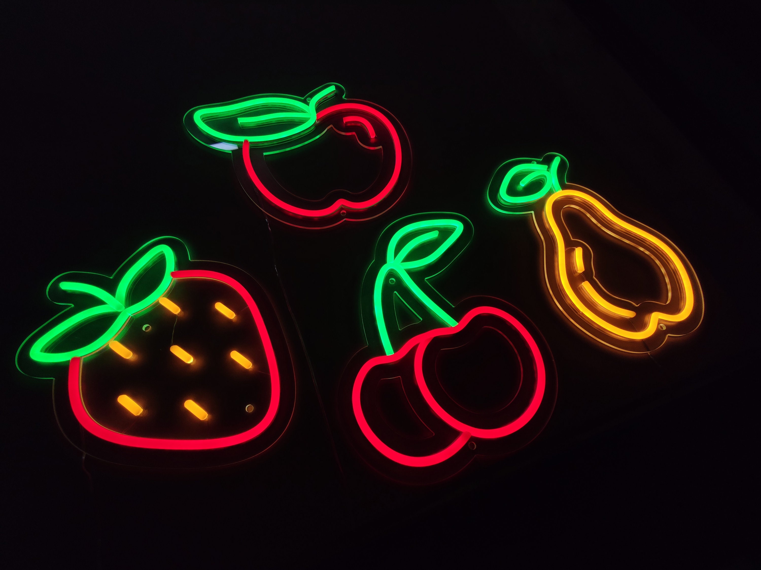 Сherry Neon Sign, Fruit Neon Light for Kitchen Decor, Custom Berries ...