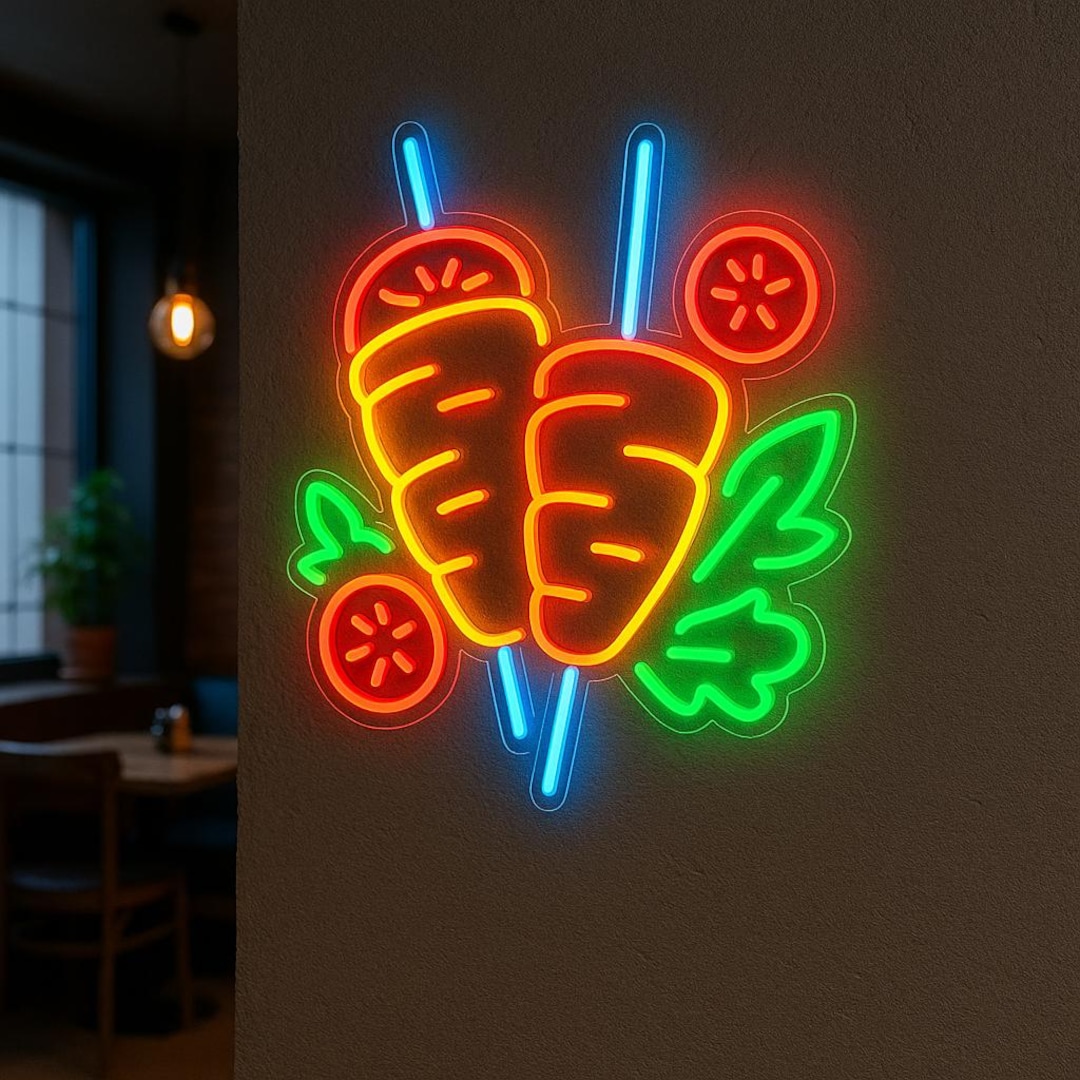 Kebab Neon Sign. Meat Neon Light. Shawarma Led Light. Doner Kebab Led ...
