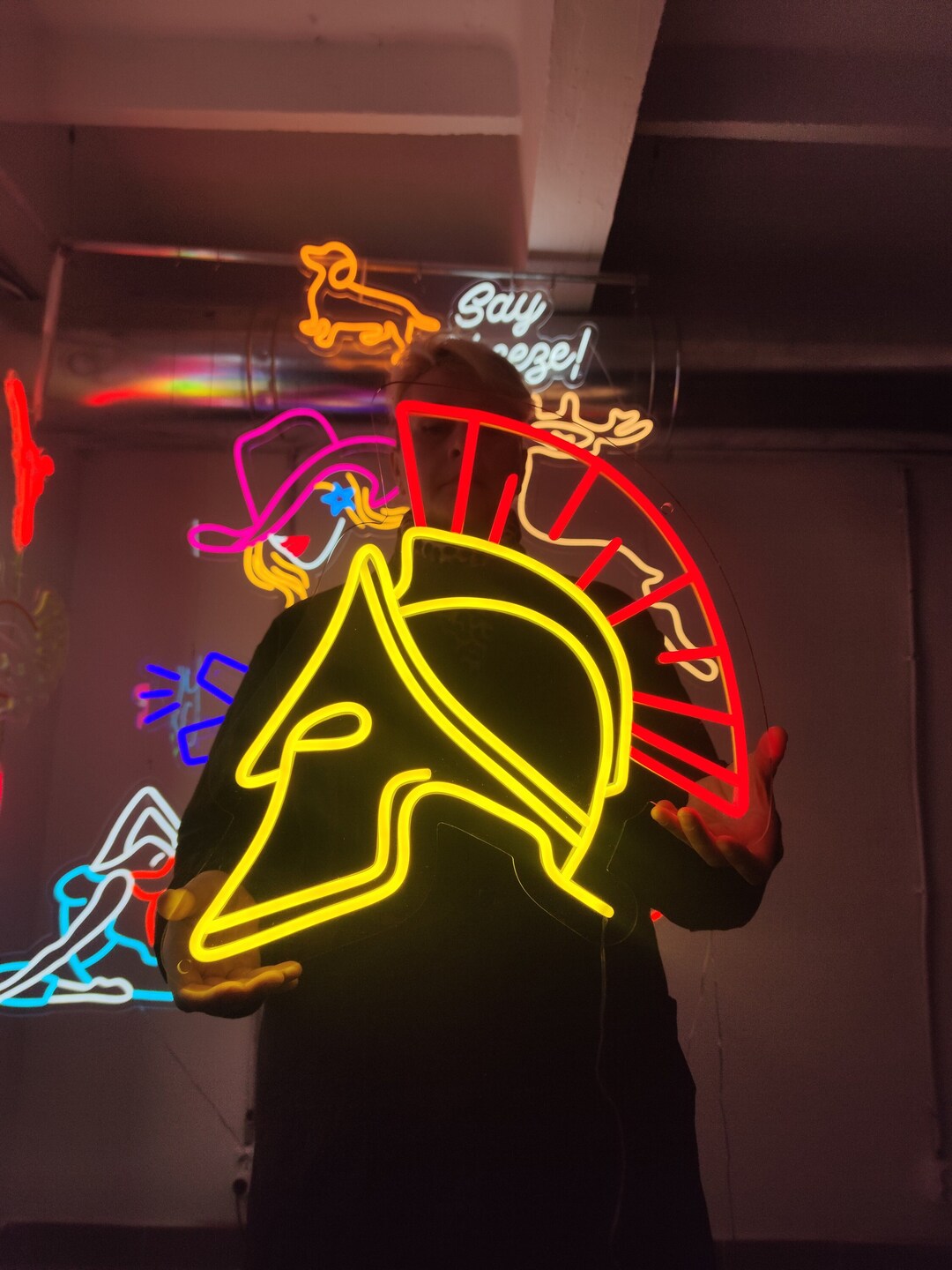 Spartan Warrion Neon Sign, Roman Warrion Neon Light, Sparta Led ...