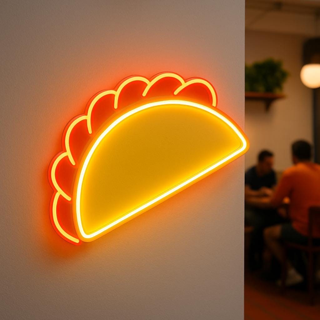 Empanadas Neon Sign. Restaurant Light. Empanadas and Sauce in a Bowl ...