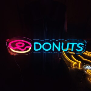 Donuts Neon Sign, Sweet Neon Light, Bakery Led Light, Custom Donut Led ...