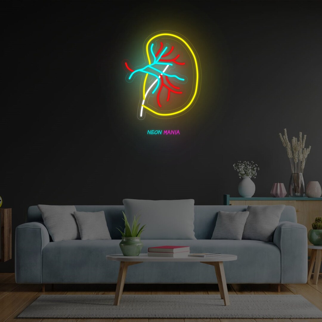 Kidney Neon Sign: Light up Your Clinic. Human Kidney Led Neon. Human ...