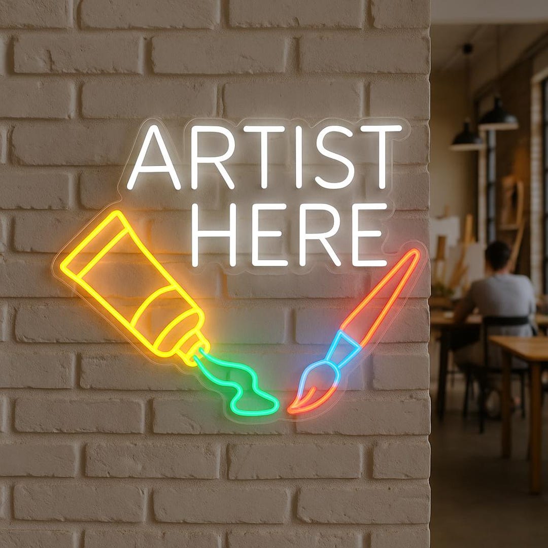 Artists Here Neon Sign. Art Gallery LED Decor. Artist Gift Idea ...