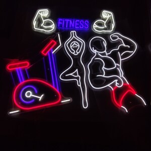 Exercise Bike Neon Sign, Indoor Cycling Led Neon, Hometrainer Led Light ...
