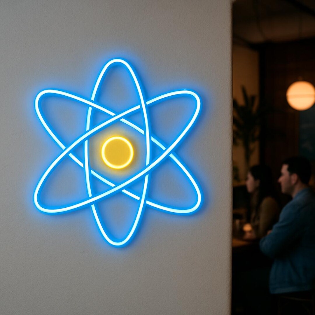 Atom Neon Sign. Scientific Laboratories Light. Engineering Companies ...