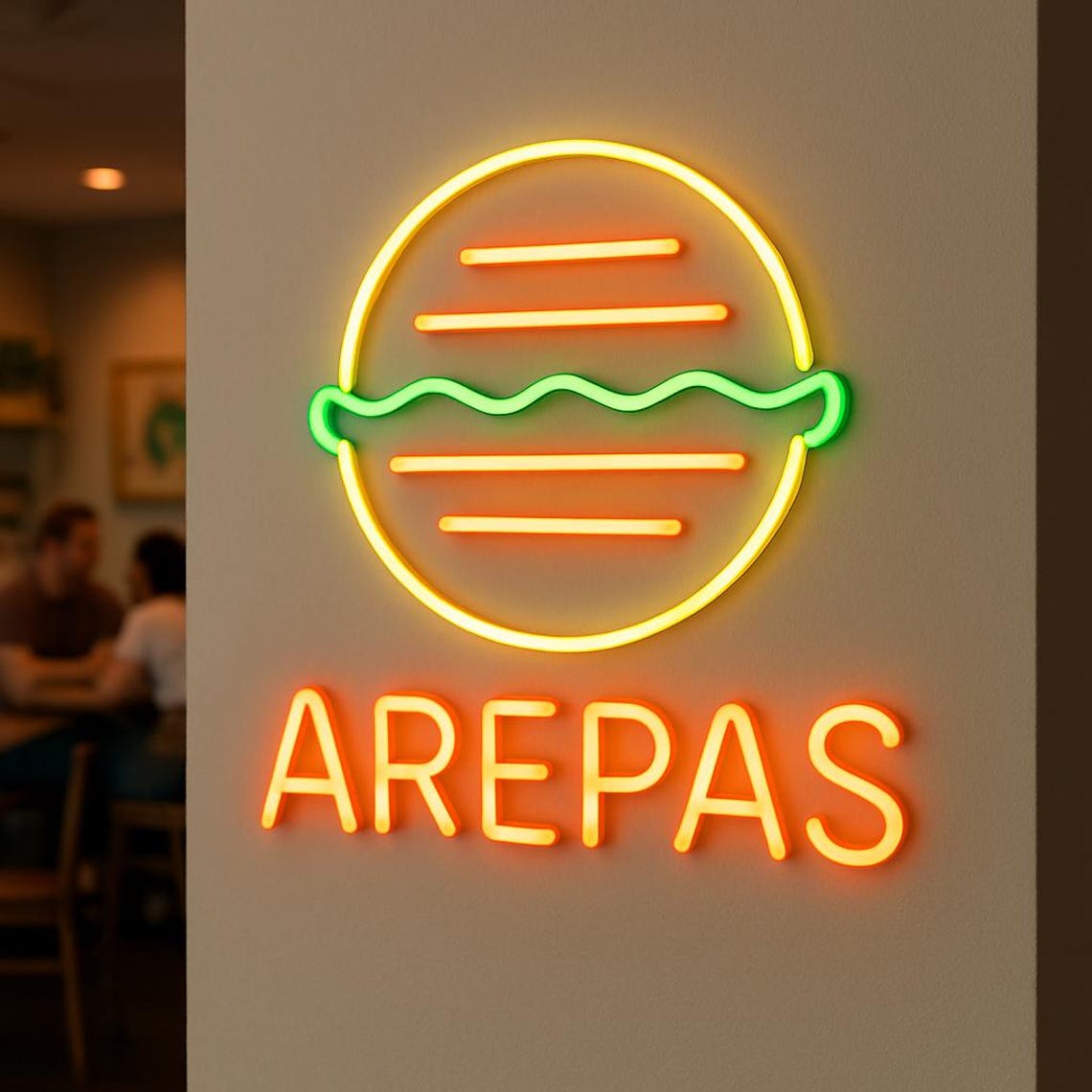 Arepas Neon Sign. Restaurant Light. Traditional Latin American Corn ...