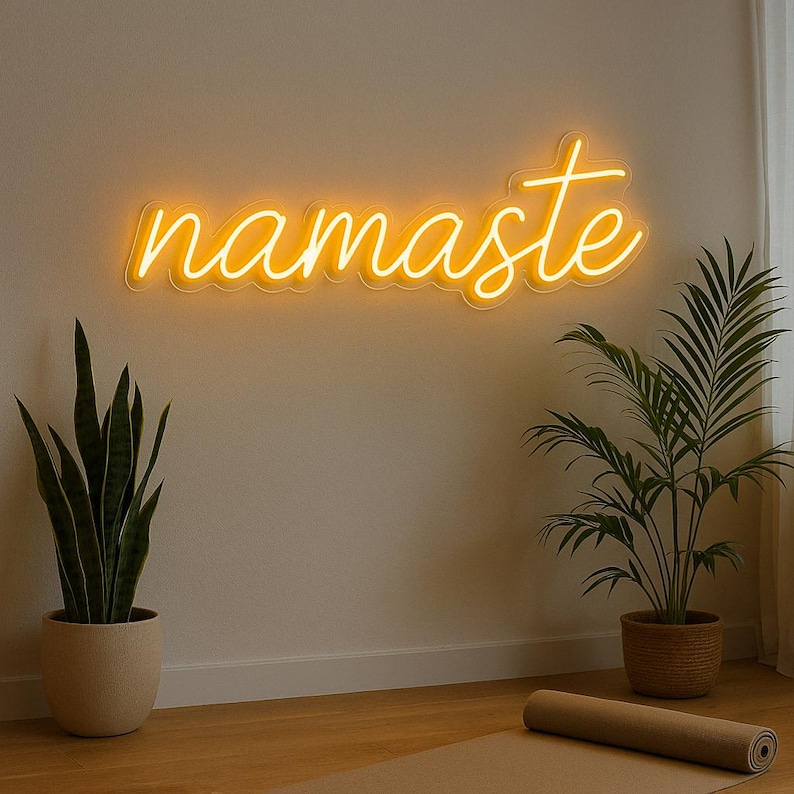 Namaste Neon Sign. Yoga Led Light Sign. Custom Led Sign for Yoga Studio ...