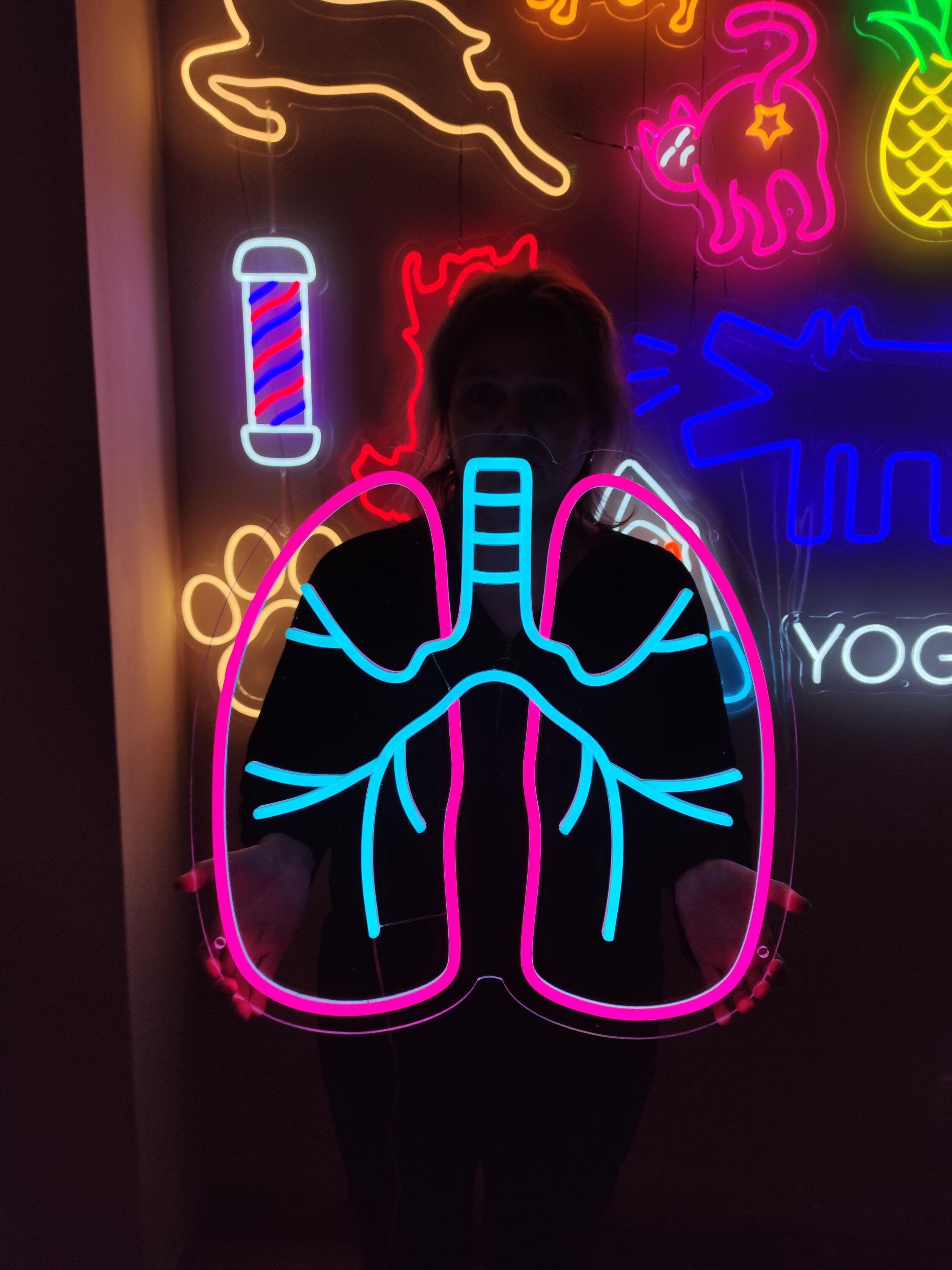 Human Lungs Neon Sign: Light up Your Clinic. Pulmonologist Led Neon ...