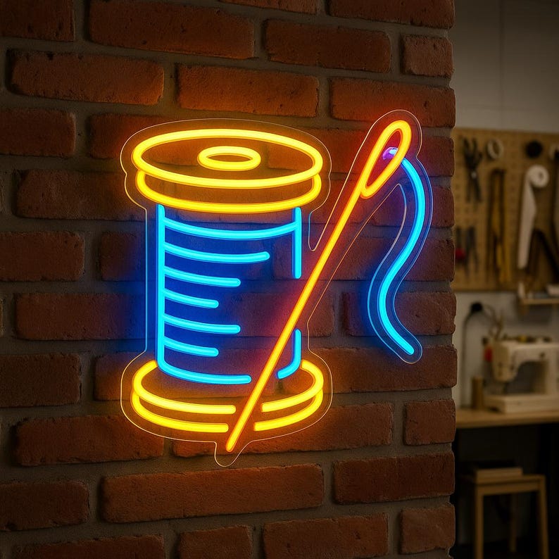 Spool of Thread Neon Sign. Gift Idea for Seamstress. LED Decor for ...