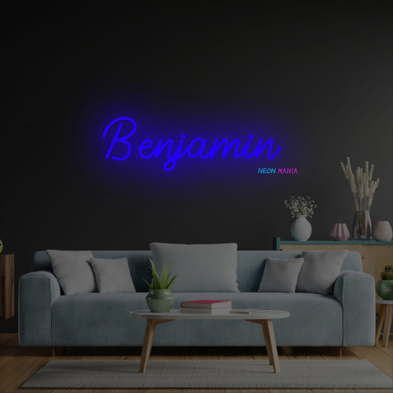 Benjamin Name Neon Sign Benjamin Led Neon Sign Custom Name - Etsy