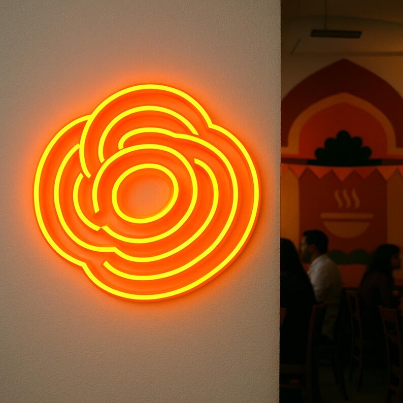 Jalebi Neon Sign. Syrupy Dessert Light. Cafe Led Sign. Indian Cuisine ...