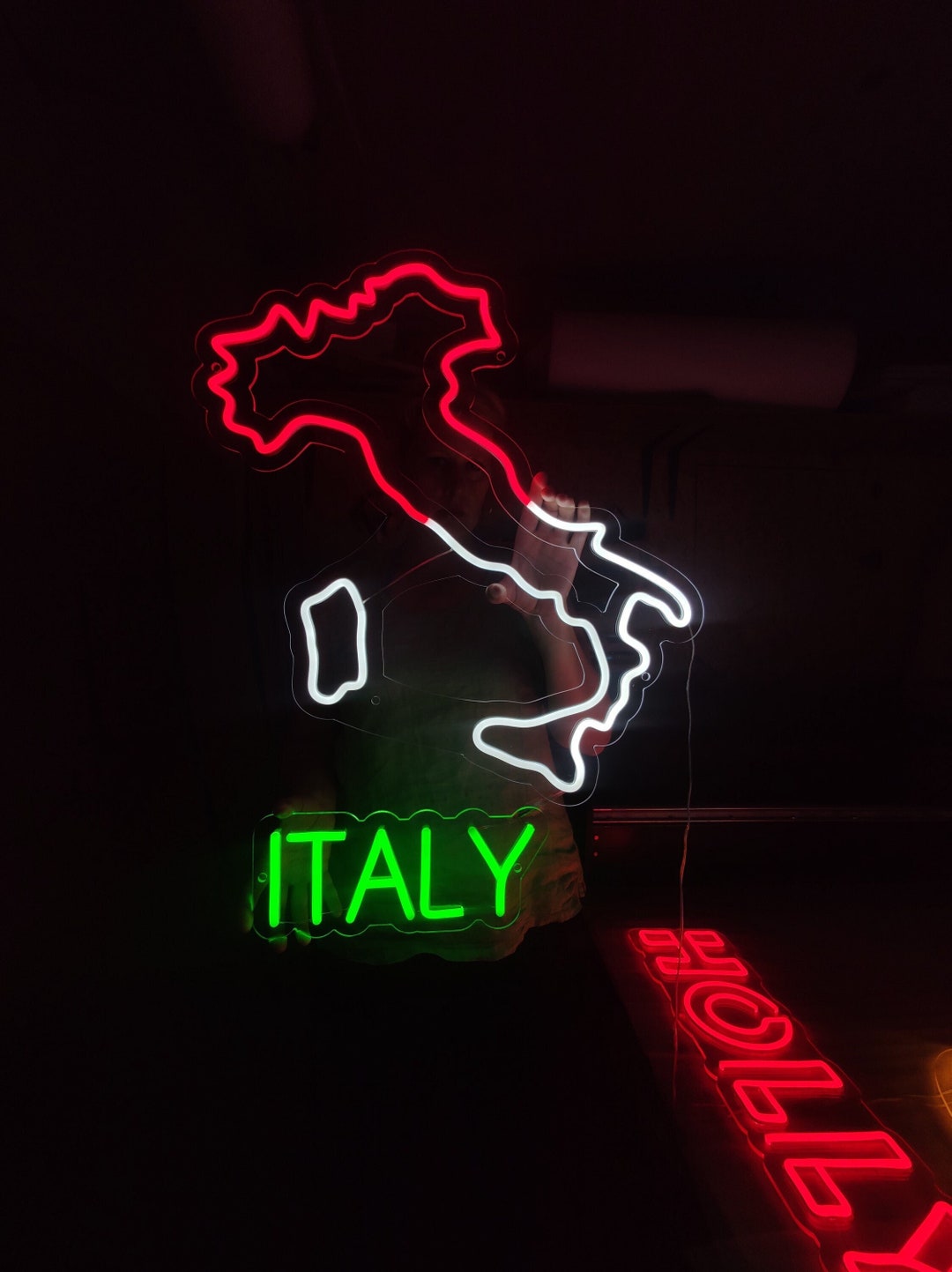 Italy Map Neon Sign, Republic of Italy Led Neon, Custom Country Europe ...