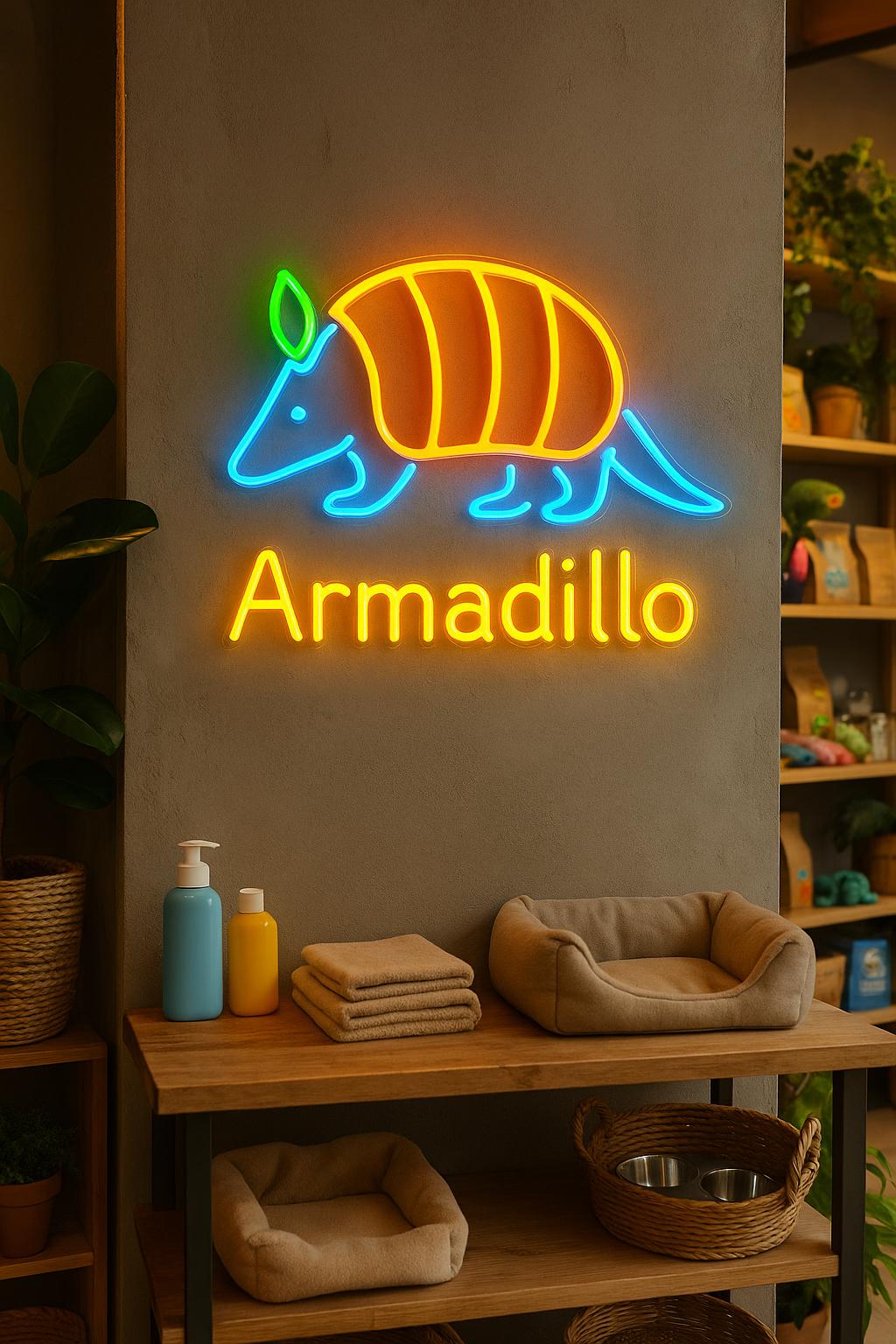Armadillo Neon Sign: Light up Your Home With Cute Animal - Etsy