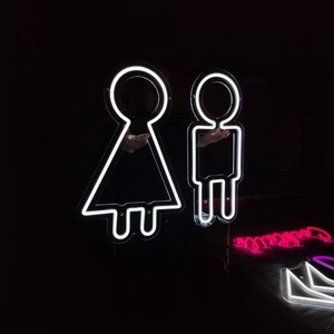 Toilet Neon Sign, WC Signs Led Neon, Custom Toilet Symbol Led Light for ...