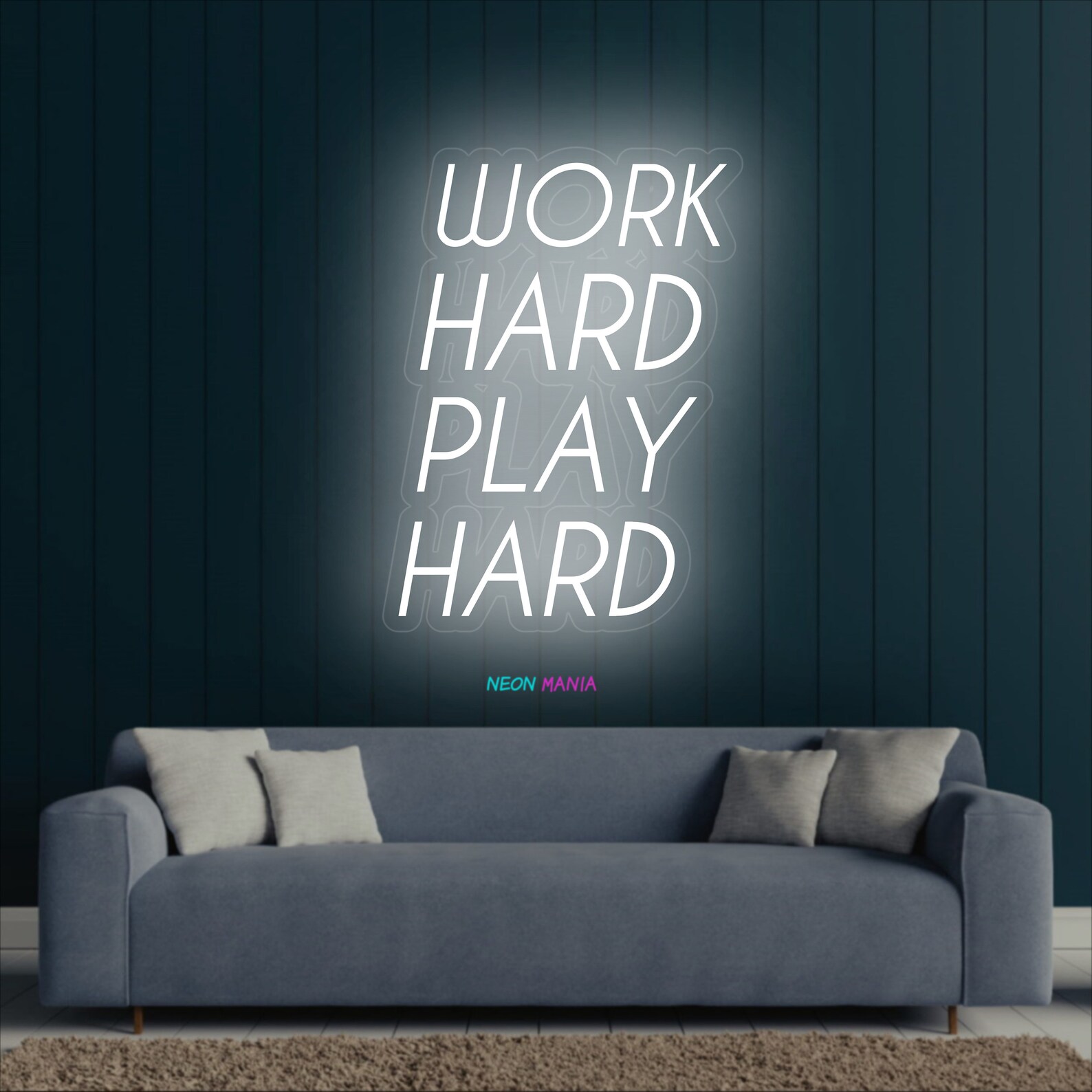 Work Hard Neon Sign Play Hard Neon Sign Custon Text Led | Etsy