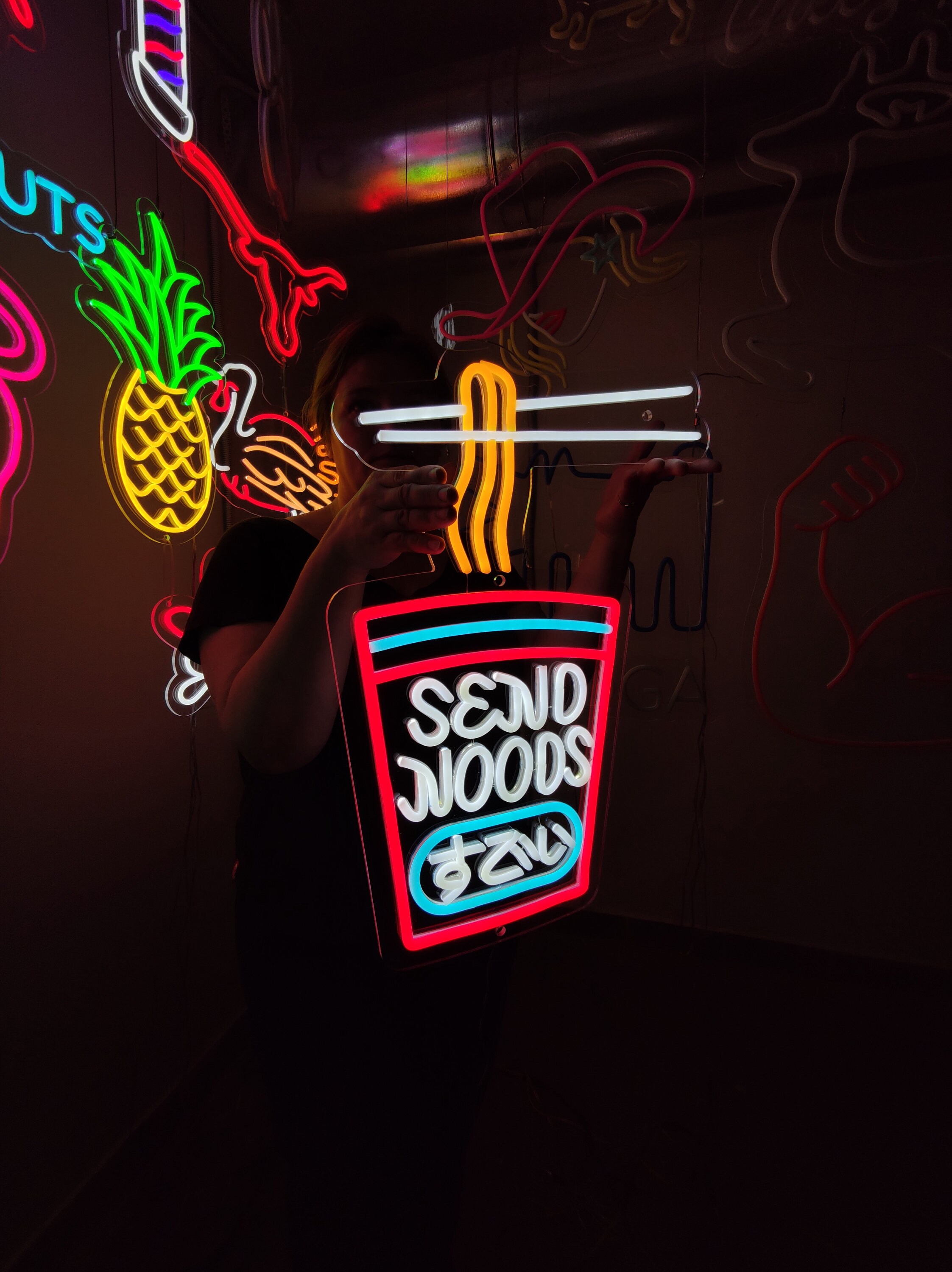 Send Noods Neon Sign, Noodle Neon Sign, Japanese Ramen Led Neon Sign ...