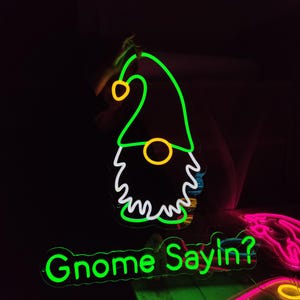 Gnome Neon Sign, Christmas Gnome Led Neon, Custom Garden Gnome for Home ...