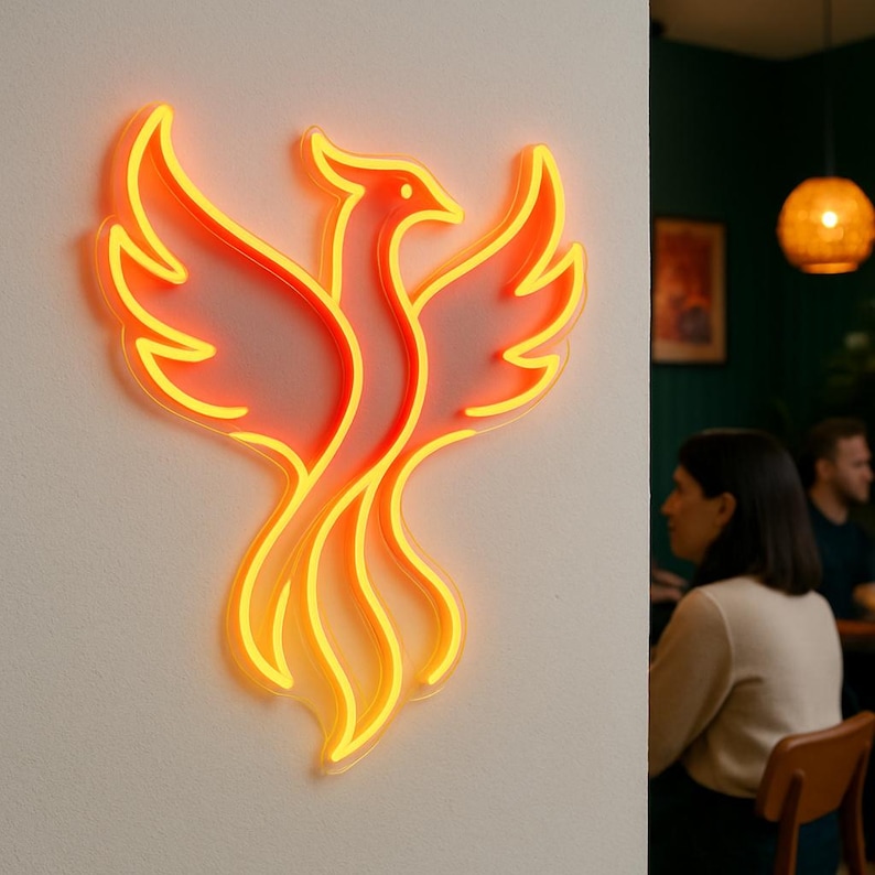 Phoenix Bird Neon Sign. Cafe Light. Living Room Led Sign. Game Room ...
