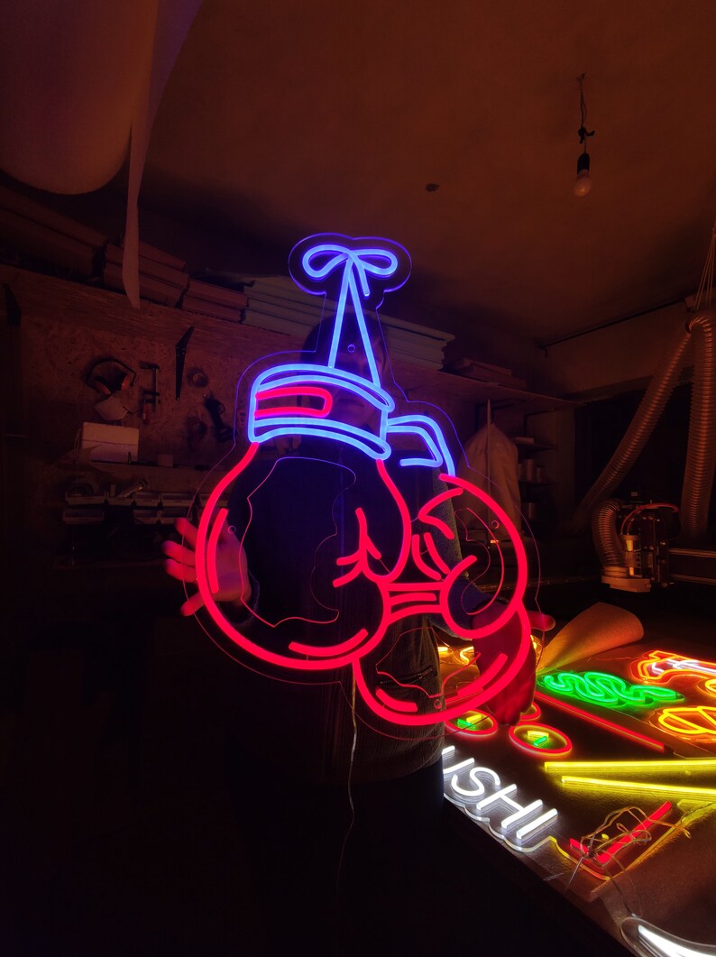 Boxing Gloves Neon Sign Mitt Led Sign Mitten Led Light - Etsy