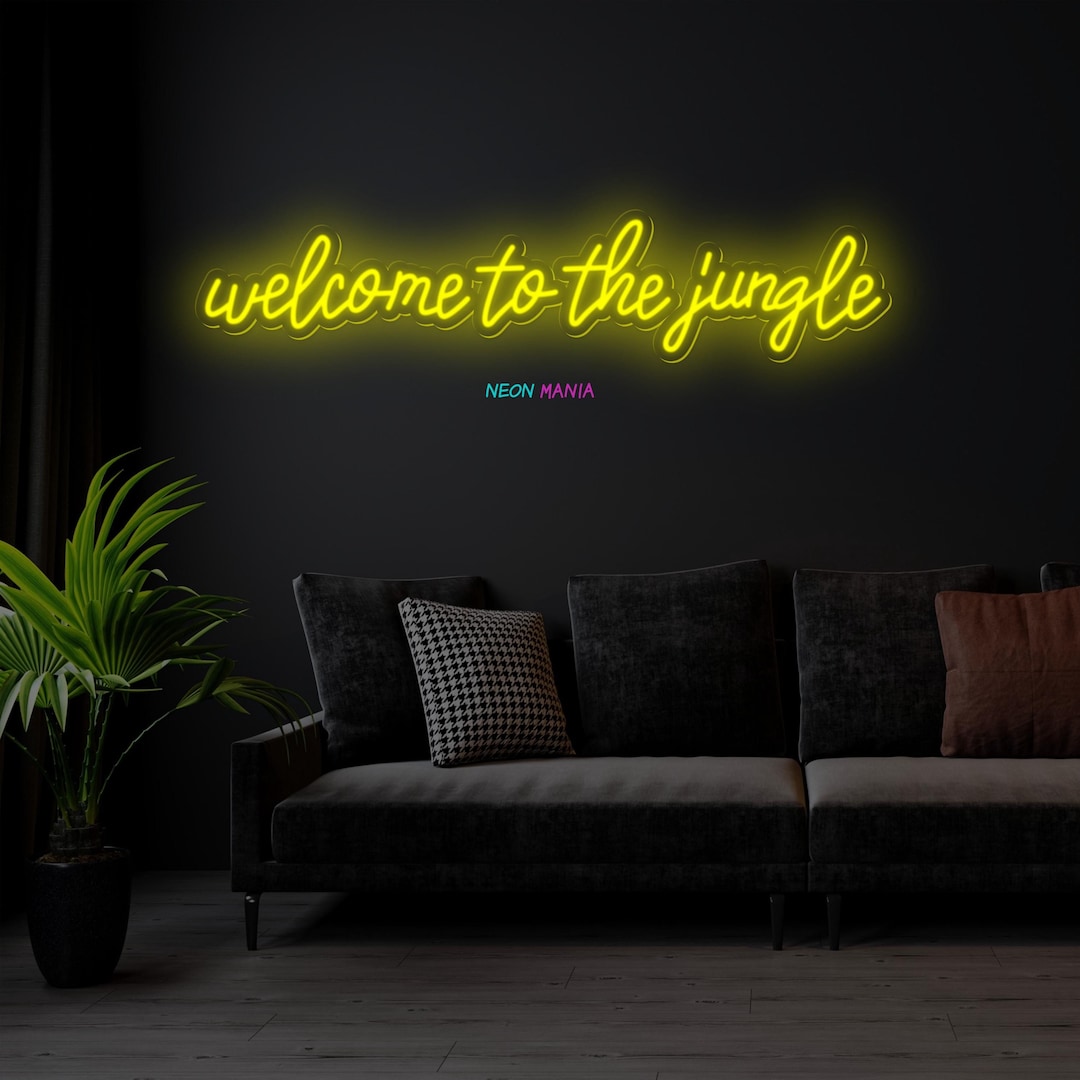 Welcome to the Jungle LED Neon Sign. Custom Wall Decor - Etsy