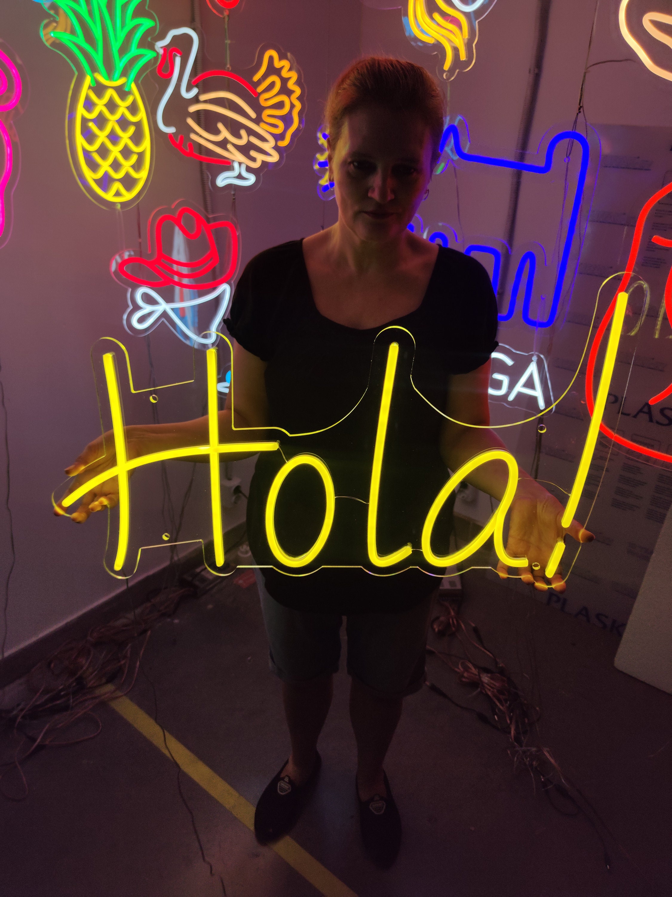 Hola Neon Sign, Hello Sign, Spanish Led Sign, Greeting Neon Light, Wall ...