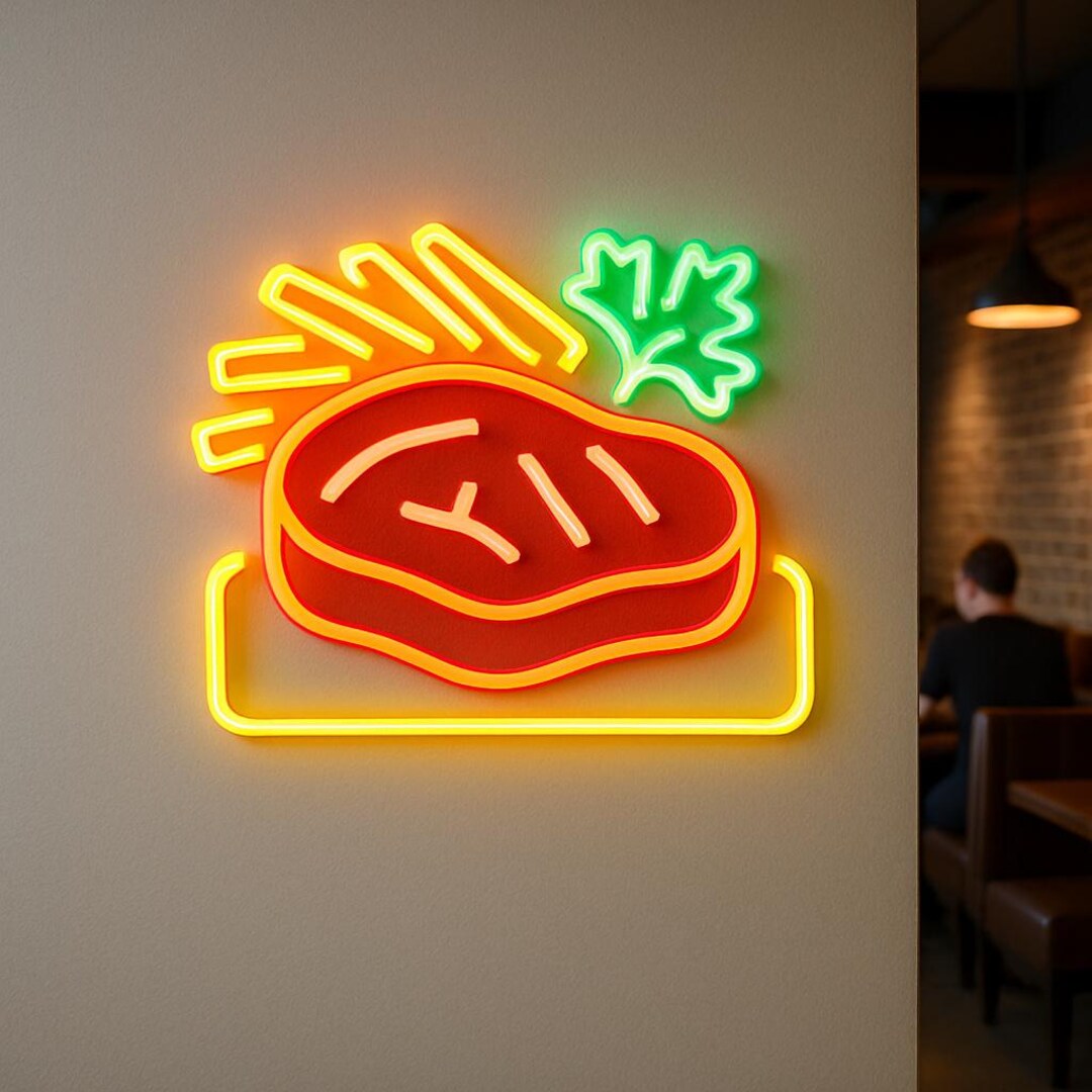 Wagyu Neon Sign. Japanese Cuisine Light. Restaurant Led Sign. Gift Idea ...