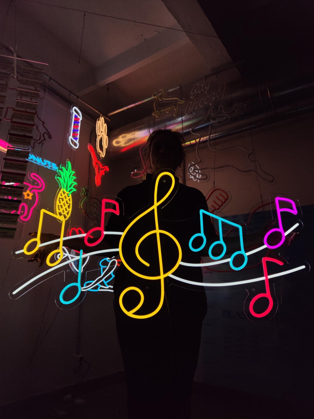 Musical Notes Neon Sign: Light up Your Music Classes. Musical Notation ...