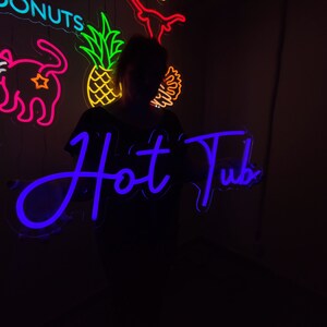 Hot Tub Neon Sign, Hot Tub Led Light, Custom Neon Light Sign, Garden ...