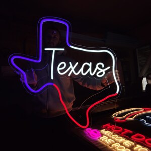 Texas Neon Sign, Texas Map Led Neon, Western Led Light, Light Sign ...