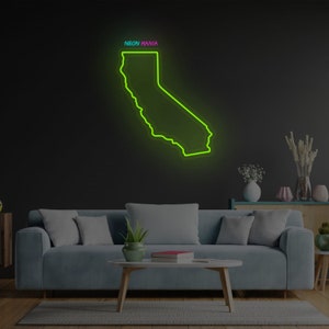 California Map Neon Sign: State in the Western United States. Custom ...