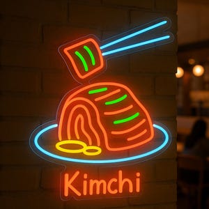 Kimchi Neon Sign. Korean Food LED Decor. Restaurant Neon Decor. Spicy ...