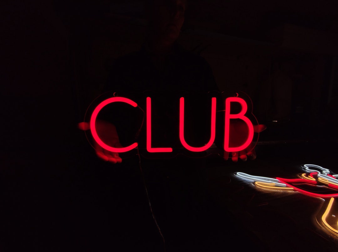 Club Neon Sign, Club Neon Led Sign, Club Led Light, Club Led Neon ...