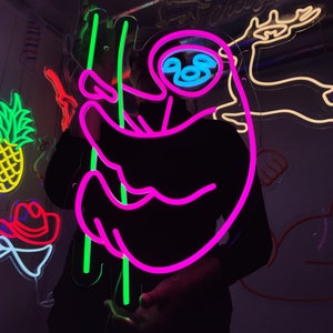 Sloth Neon Sign, Elusive Neon Light, Elusive Sloth Neon Light, Custom ...