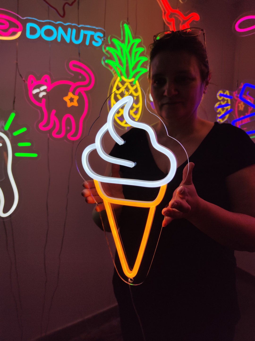 Ice Cream Neon Sign, Ice Cream Shop Led Neon, Summer Vibe Led Light ...