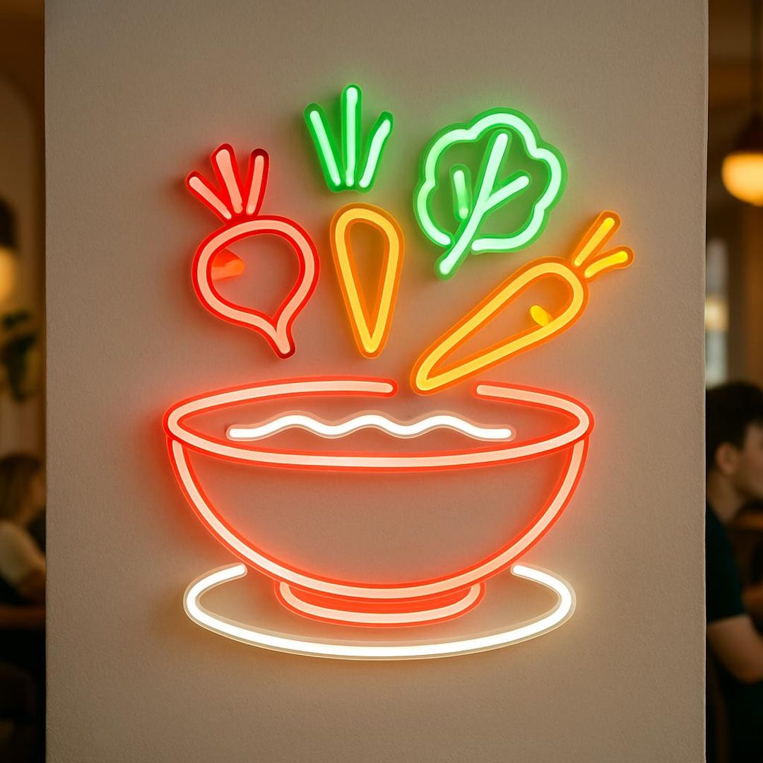 Borscht Neon Sign. Ukrainian Cuisine Light. Restaurant Led Sign ...