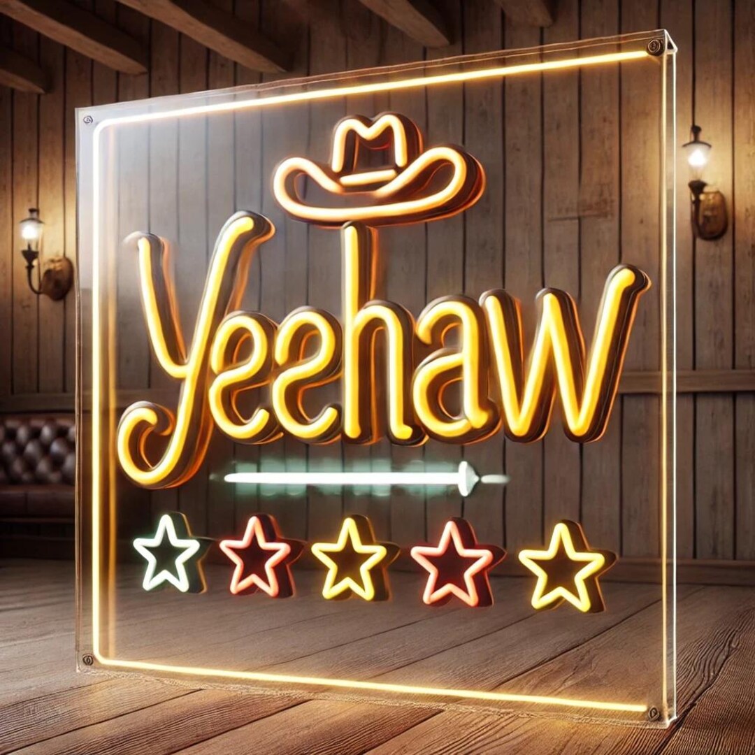 Cowboy LED Neon Sign. Bonfire, Desert, Cowboy, Cowboy Hat, Yeehaw, WILD ...