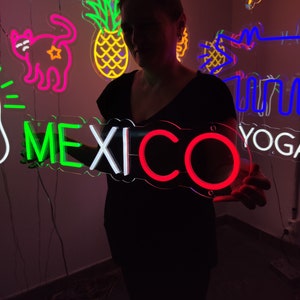 Mexico Neon Sign, United Mexican States Led Neon, Custom Country of ...