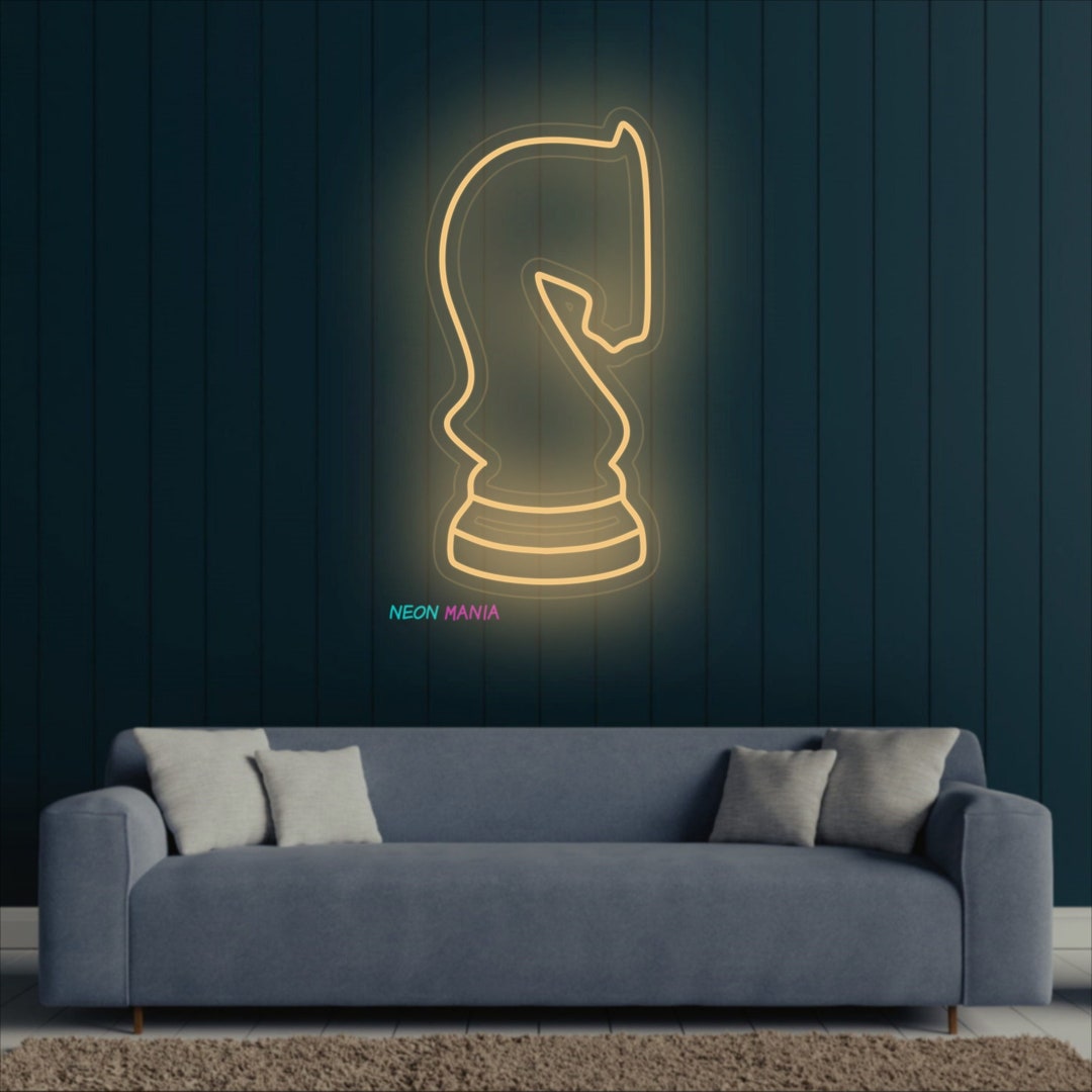 Chess Knight Neon Sign Chess Club Led Light Sign Custom - Etsy