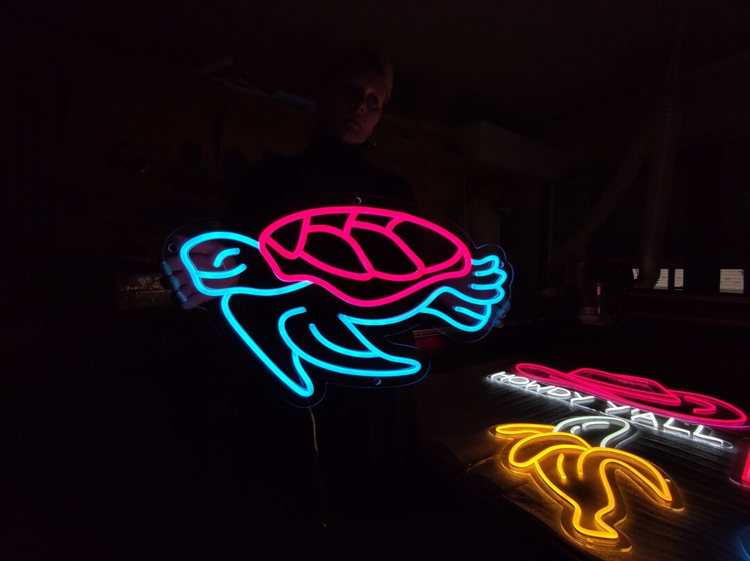 Turtle Neon Sign, Underwater Animal Neon Light, Sea Animal Led Light ...