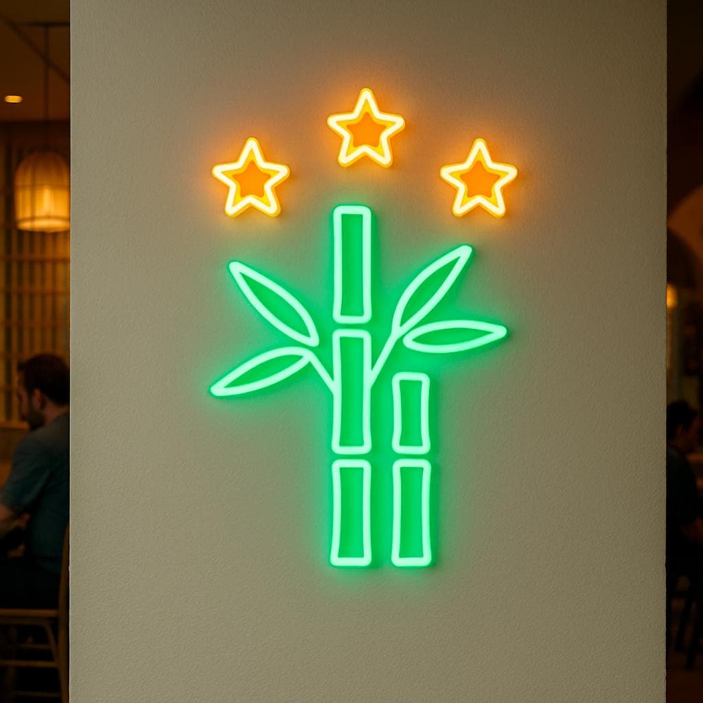 Bamboo Neon Sign. Restaurant Light. Living Room Led Sign. Spa Salon ...