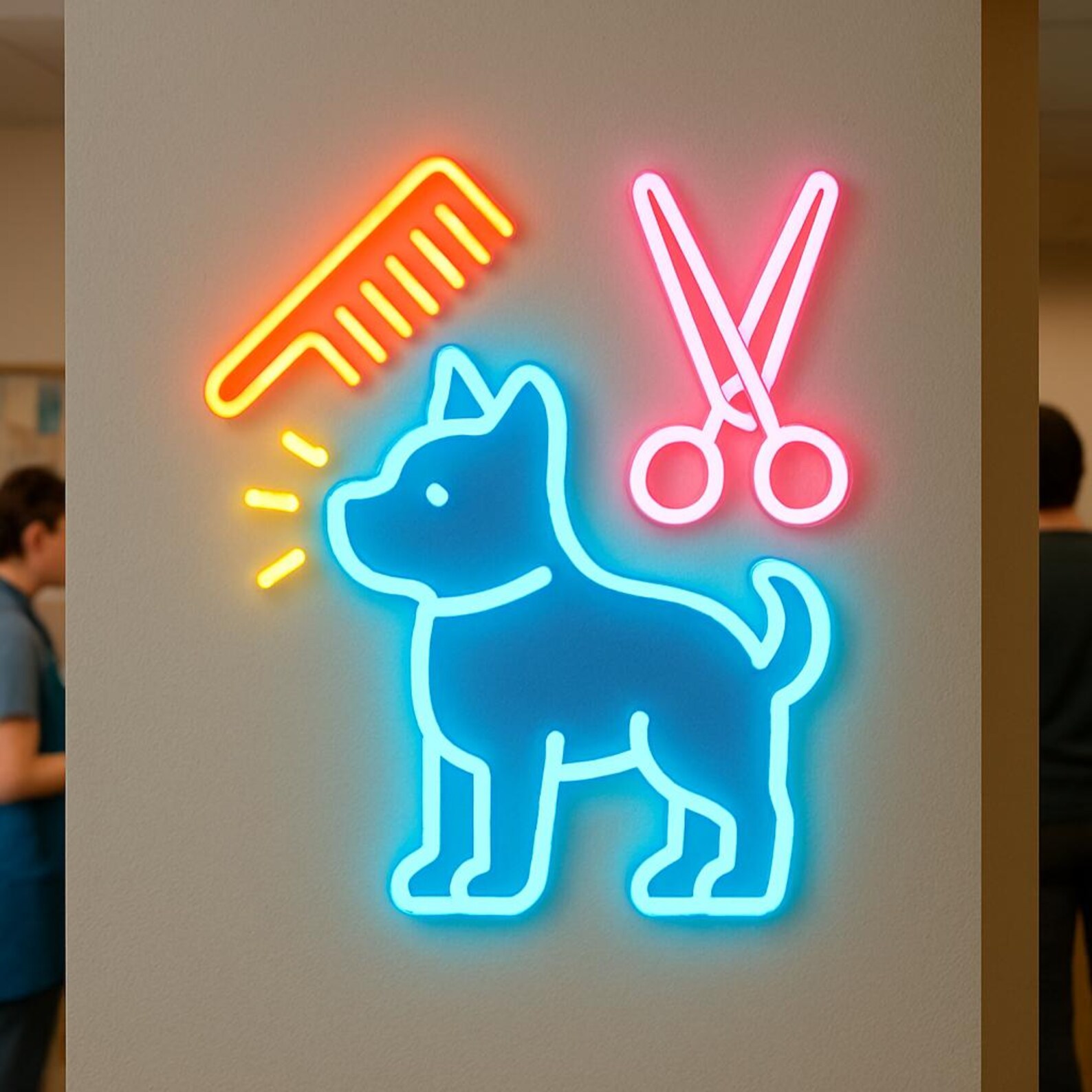 Pet Grooming Neon Sign. Grooming Salons Light. Veterinary Clinics Led ...