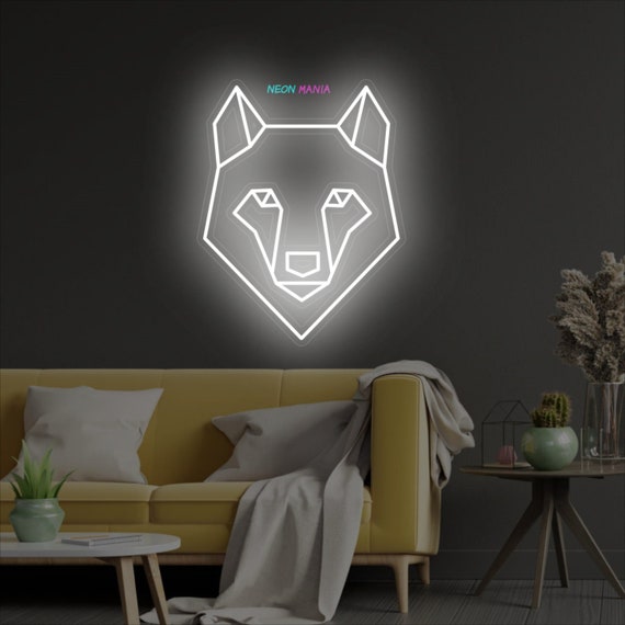 Wolf Neon Sign Wolf Head Lights Wild Animal Led Sign - Etsy