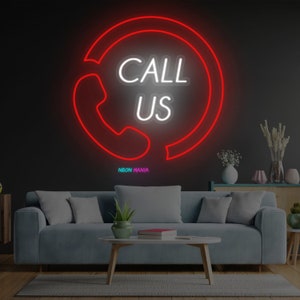 Call Us Neon Sign: Light up Your Contacts. Handset Led Sign. Custom ...