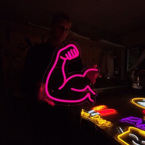 Arm Muscles Neon Sign Biceps Led Neon Gym Led Light Workout - Etsy