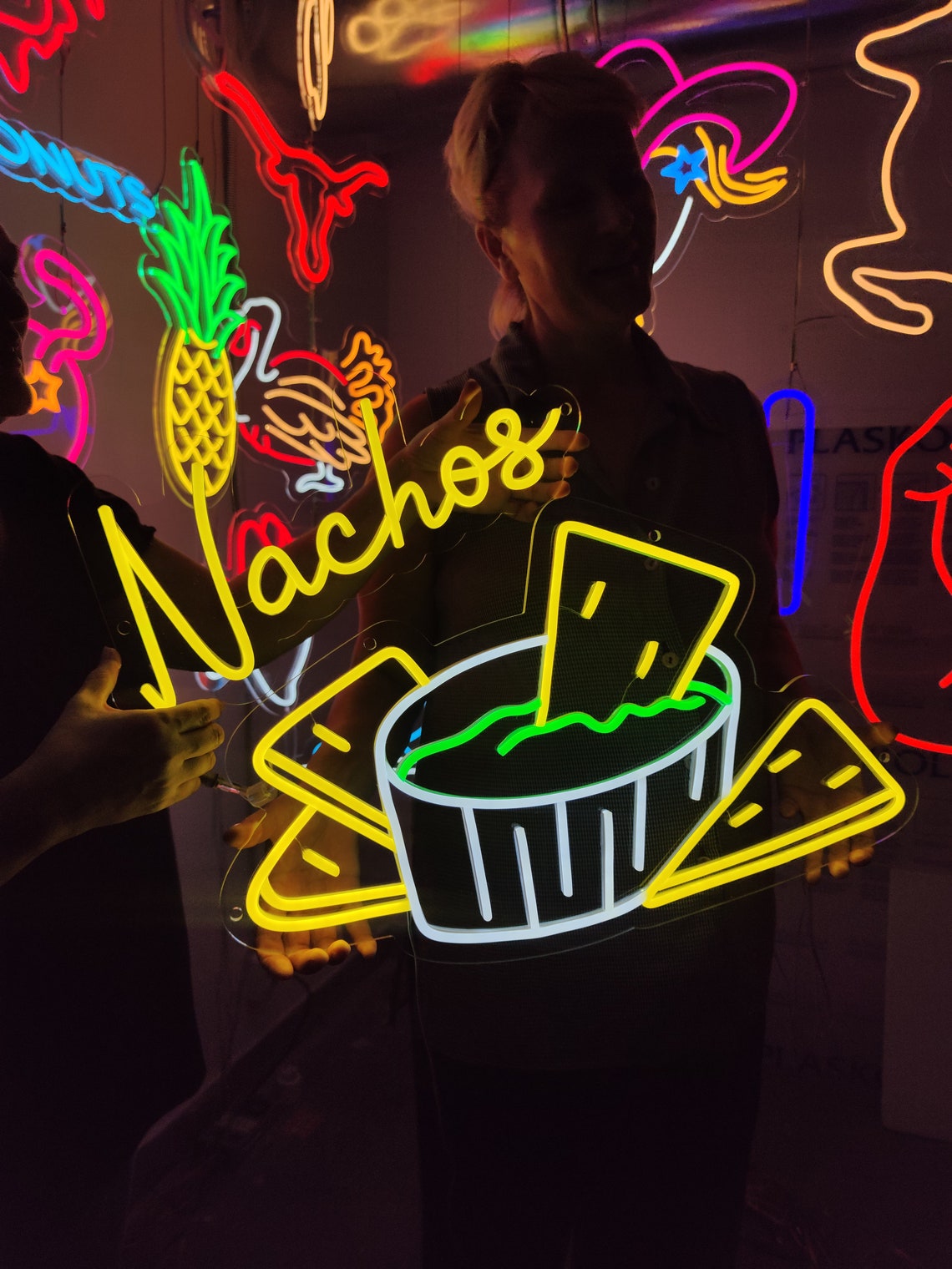 Nachos Neon Sign, Cheese Sauce Neon Light, Mexican Nachos Light Sign ...