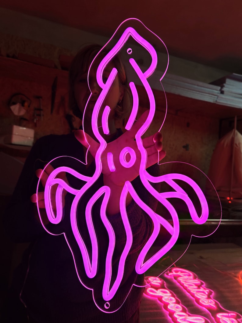 Squid Neon Sign, Ocean Animals Led Sign, Underwater World Inhabitants ...