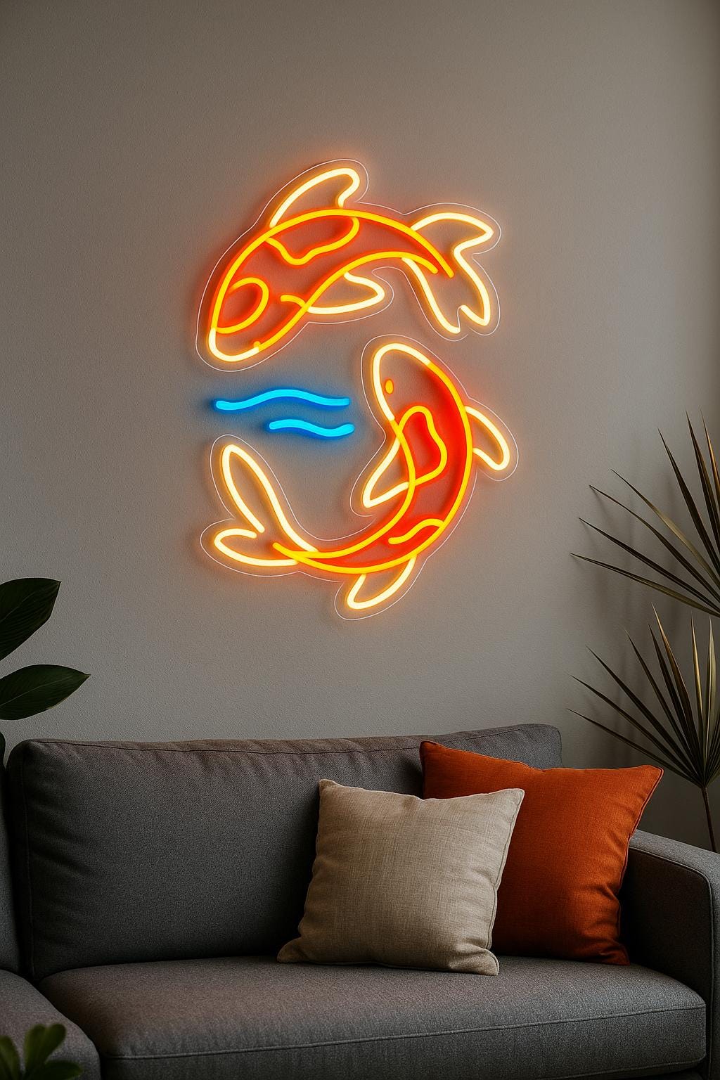 Koi Fish Neon Sign. Japanese Fish Led Light. Koi Carp Neon. Lucky Fish ...