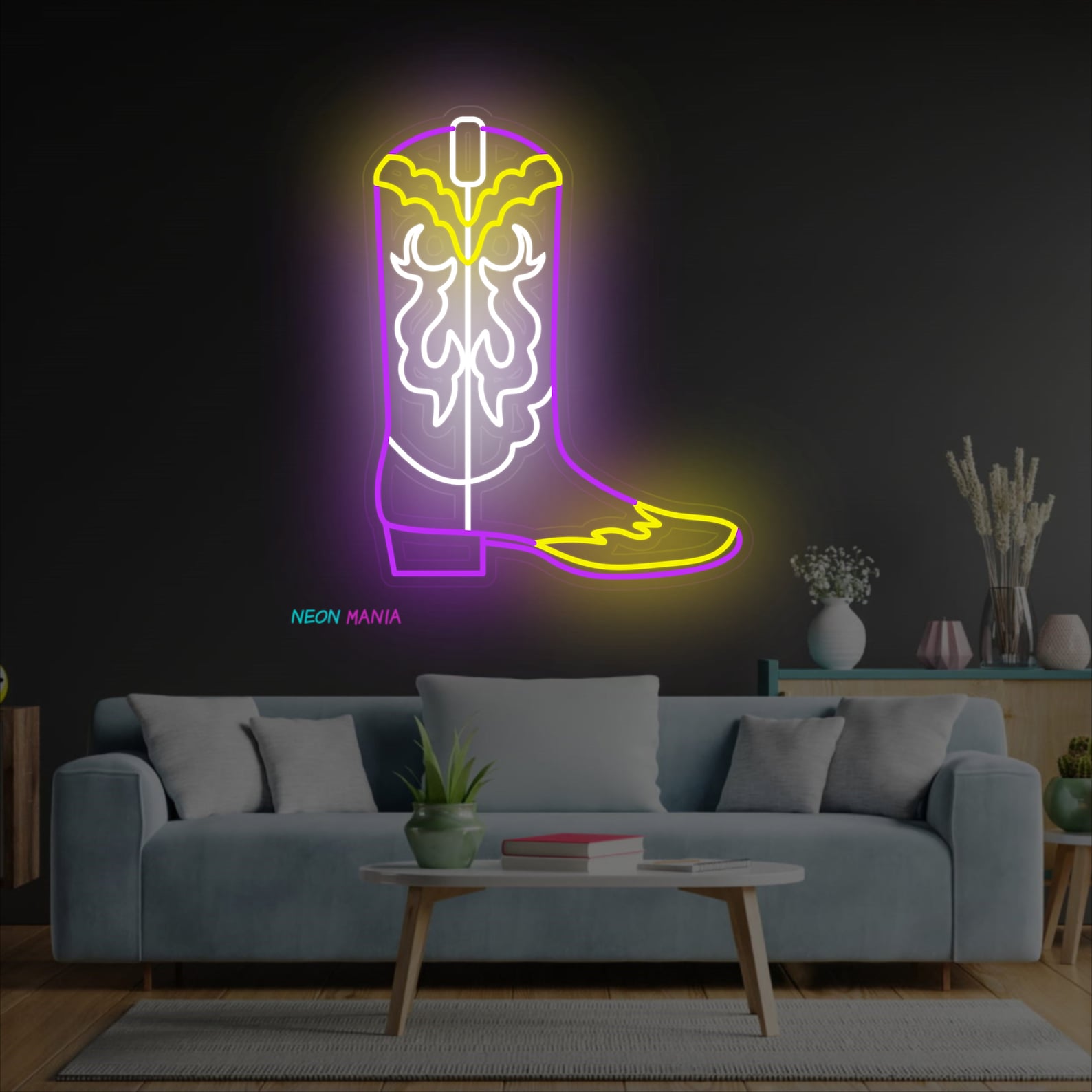 Cowboy Boot Neon Sign Cowboy Shoe Led Sign Western Neon - Etsy