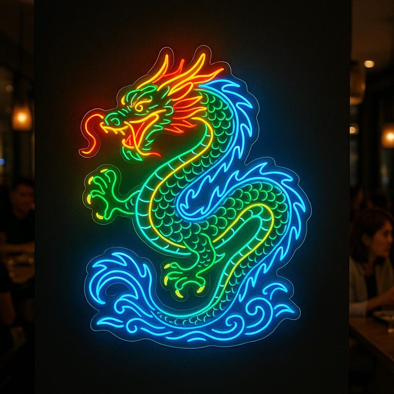 Dragon Neon Sign, Flying Dragon Led Light, Dragon With Wings Neon Light ...