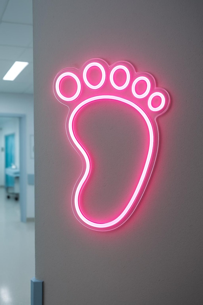 Neon Foot Sign. Feet, Foot Anatomy, Child's Foot Light Sign ...